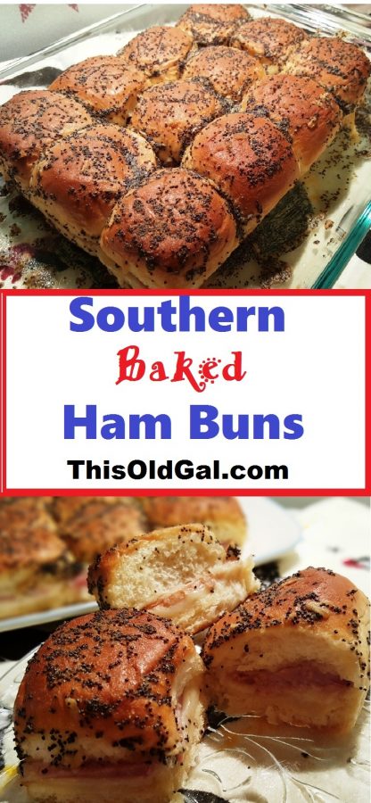 Southern Baked Ham Buns [Ham & Cheese Sandwiches] - This Old Gal