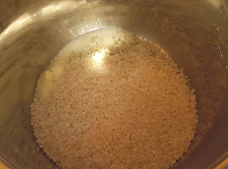 Pressure Cooker Basic Risotto Recipe with Peas and Carrots - This Old Gal