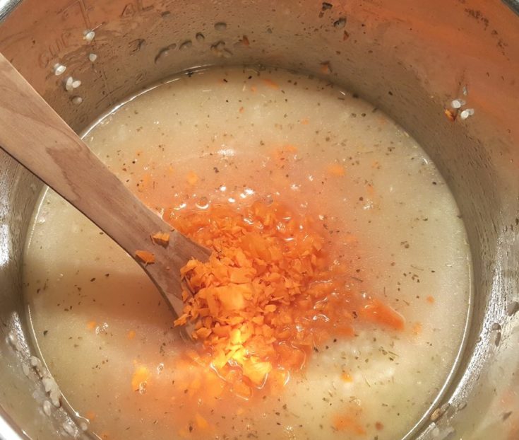 Pressure Cooker Basic Risotto Recipe with Peas and Carrots - This Old Gal