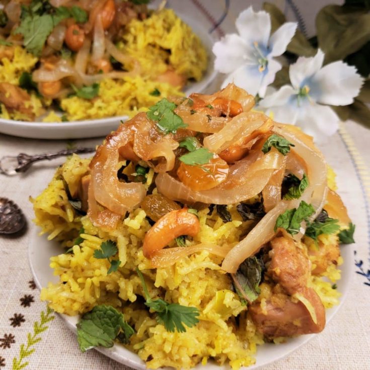 Instant Pot Chicken Biryani [Indian Chicken & Rice] - This Old Gal